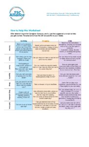How to Help Me worksheet and tips - TSC Alliance